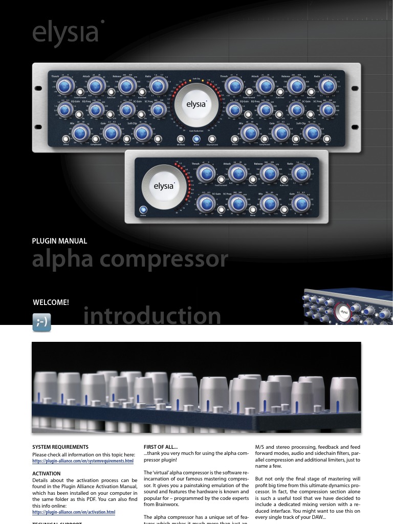 Elysia Alpha Compressor Manual en | PDF | Equalization (Audio) | Sound ...