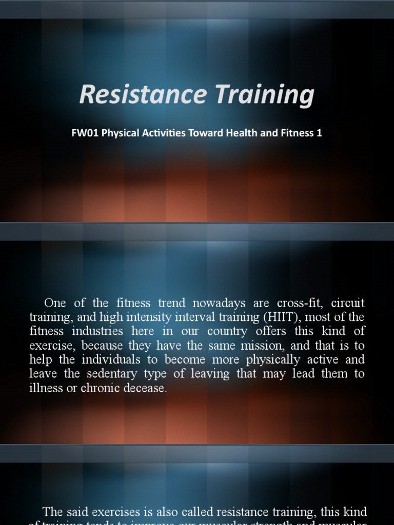 FW02 Week7 Lecture 2020-2021 Resistance | PDF | Strength Training | Hobbies