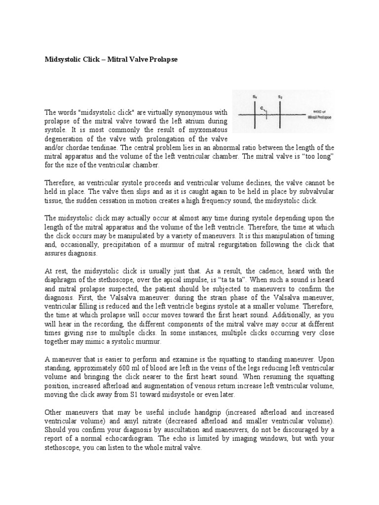Heart Sound .Mid Systolic Click-Mitral Prolapse | PDF | Heart Valve ...