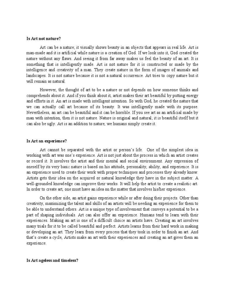 What Is Art | PDF | Nature | Experience