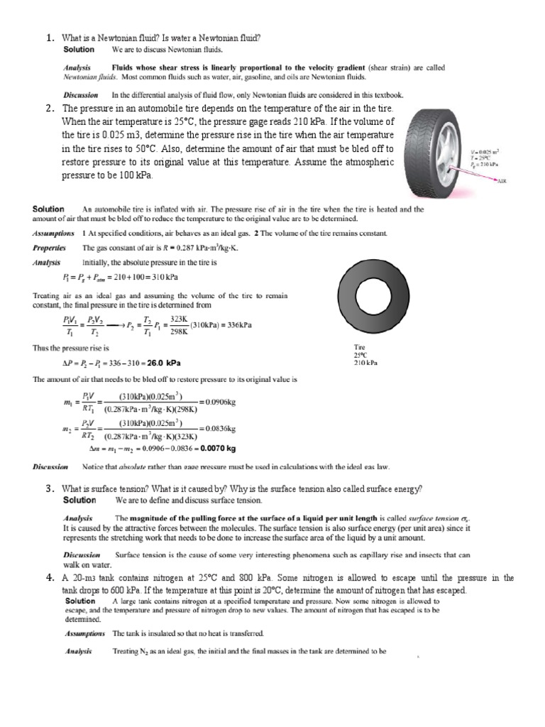 Fluid Mechanics - Worksheet | PDF