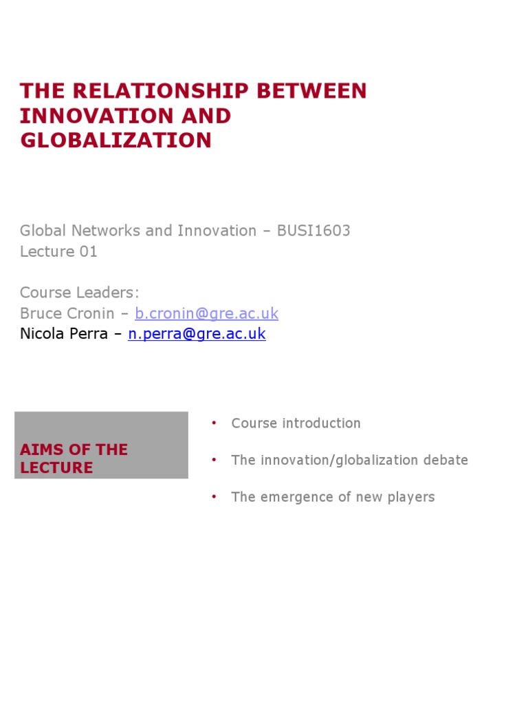 The Relationship Between Innovation and Globalization | PDF ...