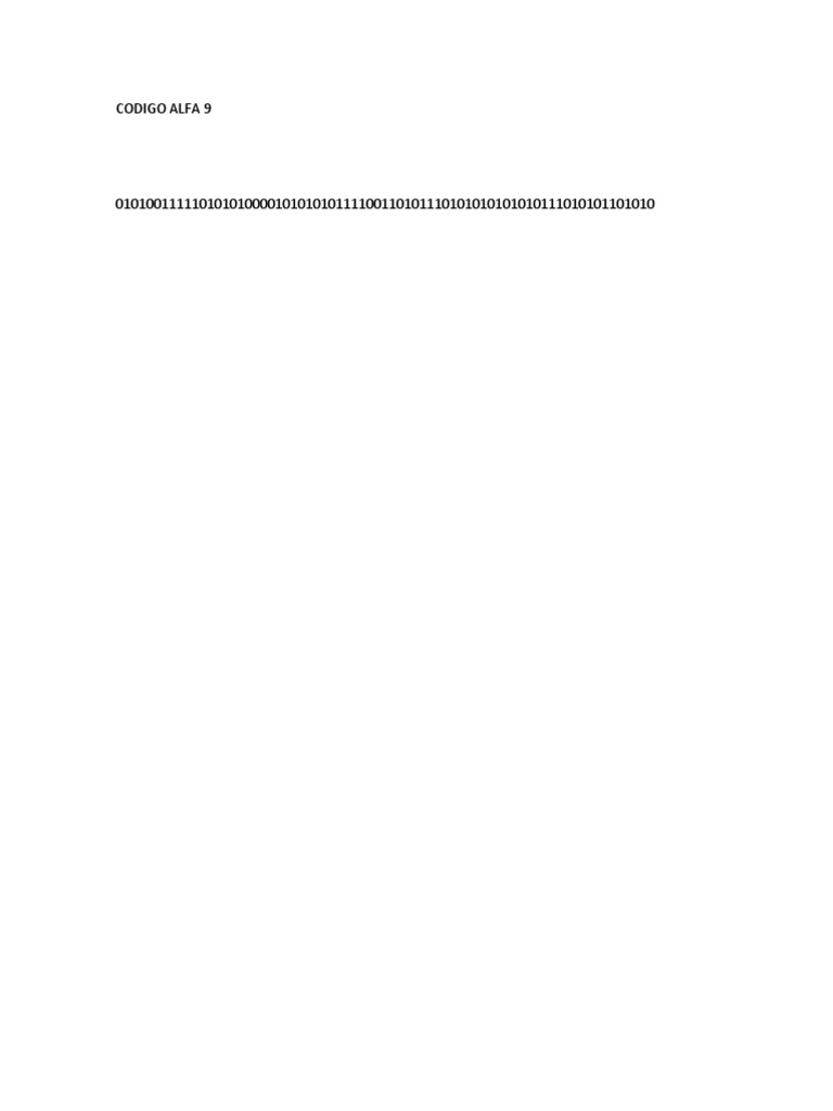 Codigo Alfa 9 | PDF