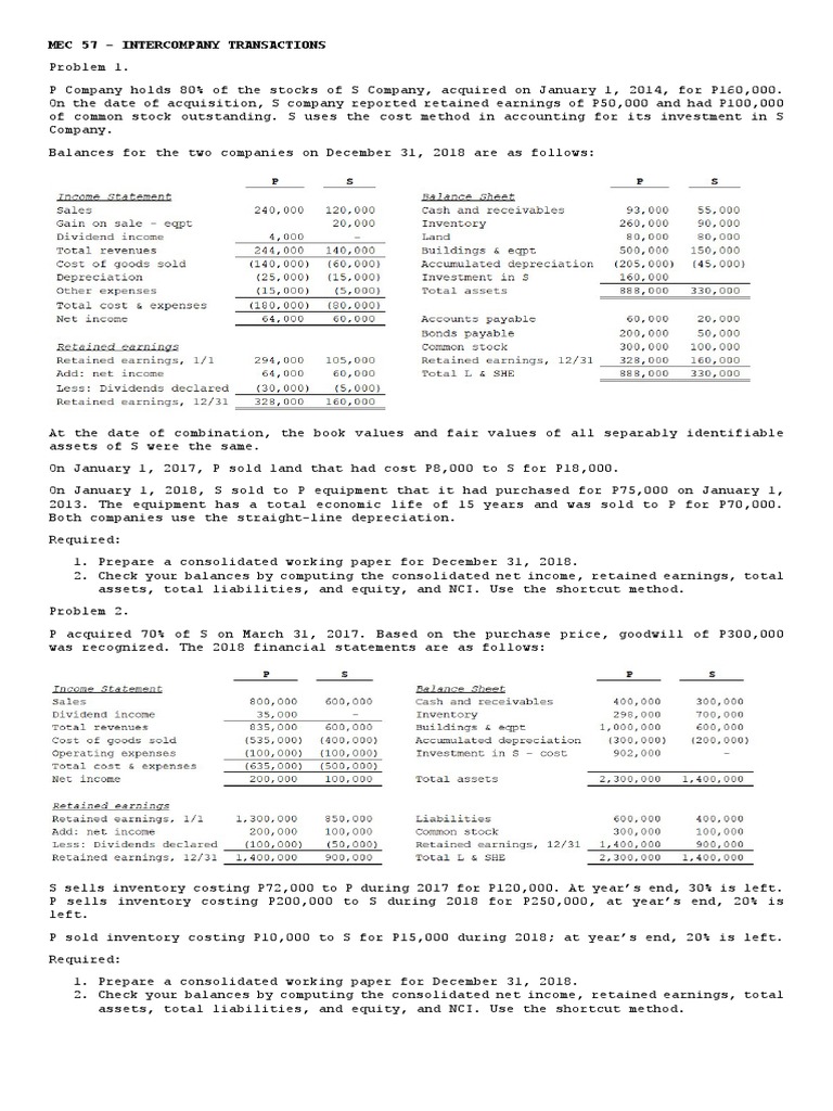 Sample Problem - Intercom Mec 57 | PDF | Finance & Money Management | Law