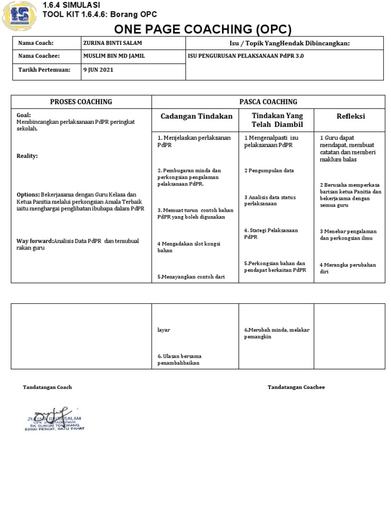 1.6.4 (6) - Borang OPC SKST JBA0065 | PDF
