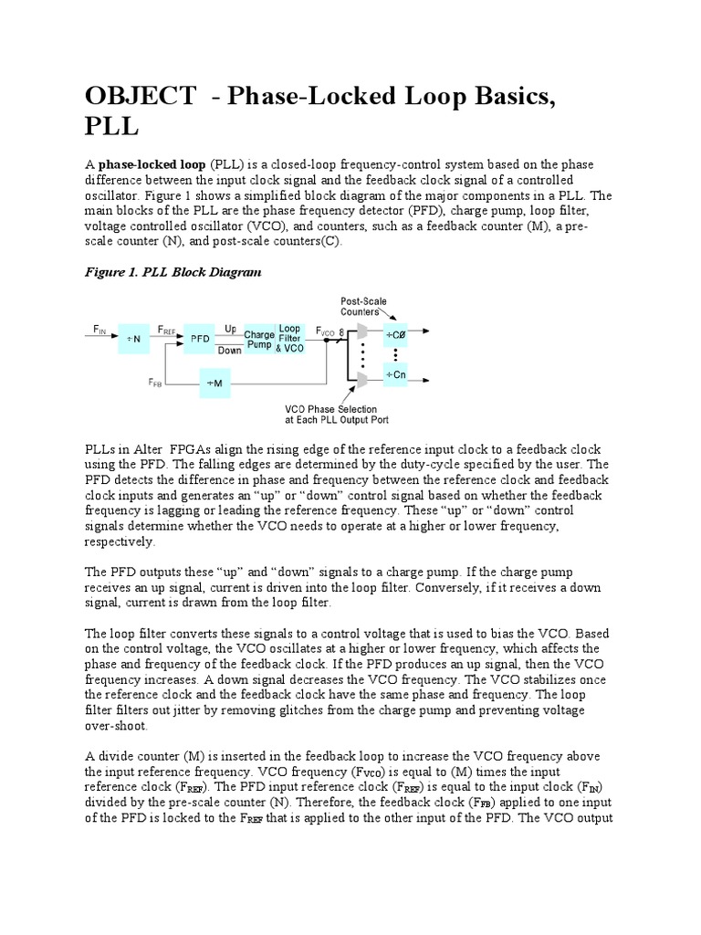OBJECT - Phase-Locked Loop Basics, PLL: Figure 1. PLL Block Diagram ...