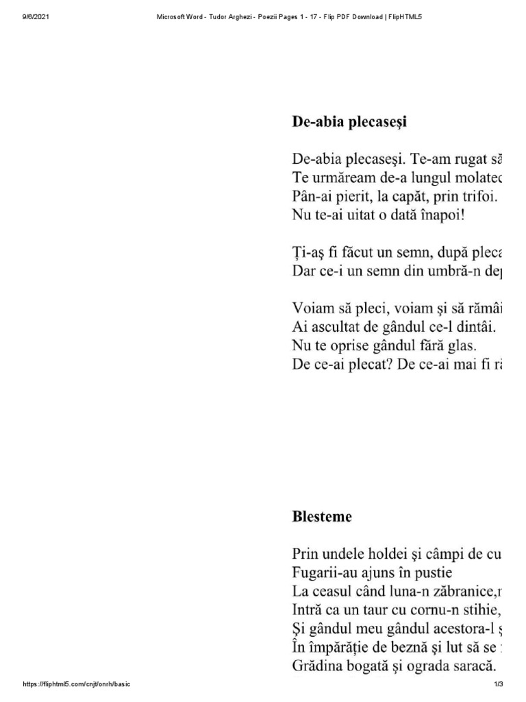 Tudor Arghezi - Poezii | PDF