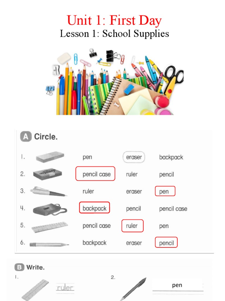 School Supplies for First Day | PDF