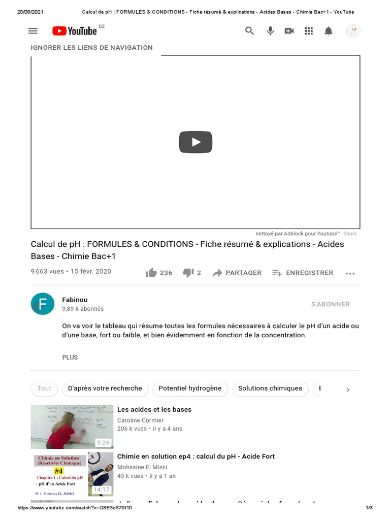Calcul de PH - FORMULES & CONDITIONS - Fiche Résumé & Explications ...