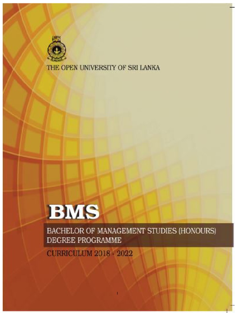 BMS Honours Degree Overview at OUSL | PDF | Microeconomics | Academic ...