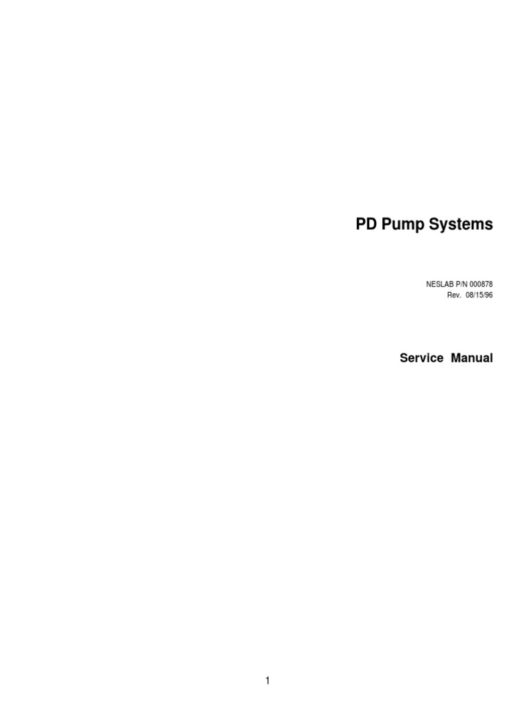 PD Pump Systems: Service Manual | Download Free PDF | Valve | Pump