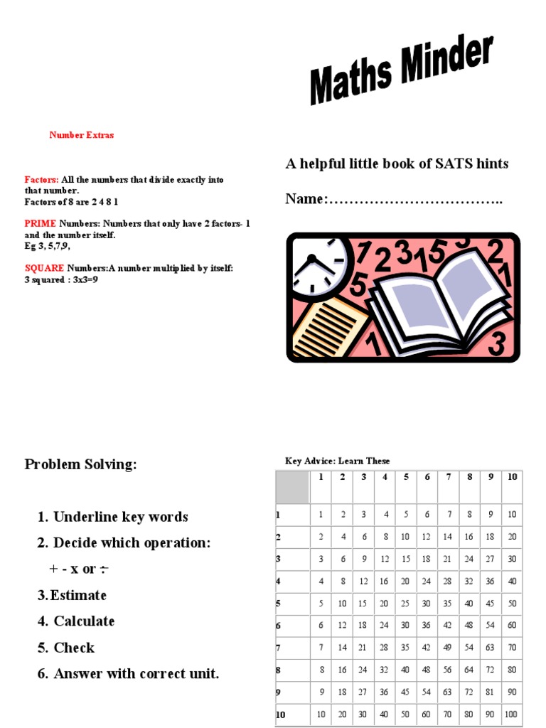 Numeracy REVISION Booklet 3 | PDF | Rectangle | Triangle