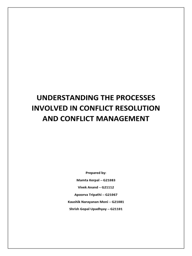 Conflict Assignment | PDF | Conflict Resolution | Goal