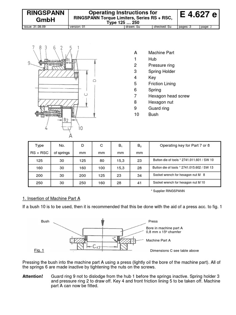 Ringspann GMBH: Operating Instructions For | PDF | Nut (Hardware ...