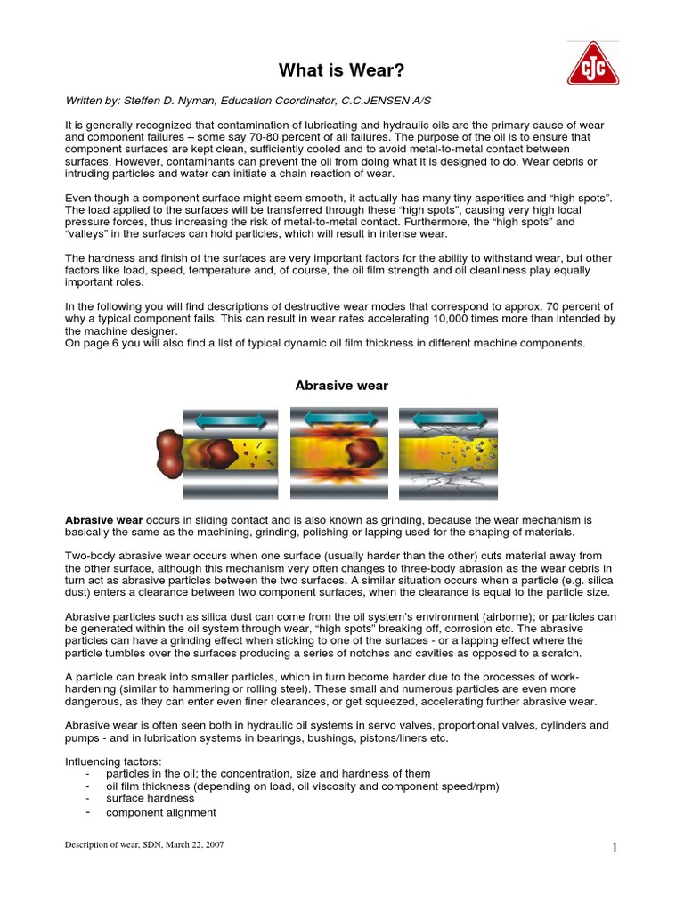 What Is Wear?: Written By: Steffen D. Nyman, Education Coordinator, C.C ...