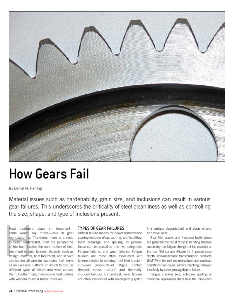 How Gears Fail: Types of Gear Failures | Download Free PDF | Heat ...