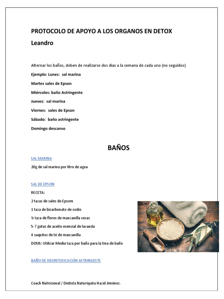 PROTOCOLO DE APOYO A LOS ORGANOS EN DETOX Protocolo SIBO | PDF | sal