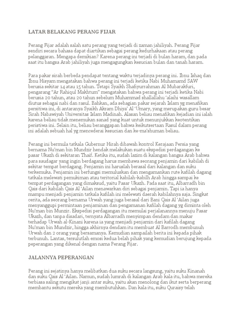 Perang Fijar | PDF | Agama & Spiritualitas
