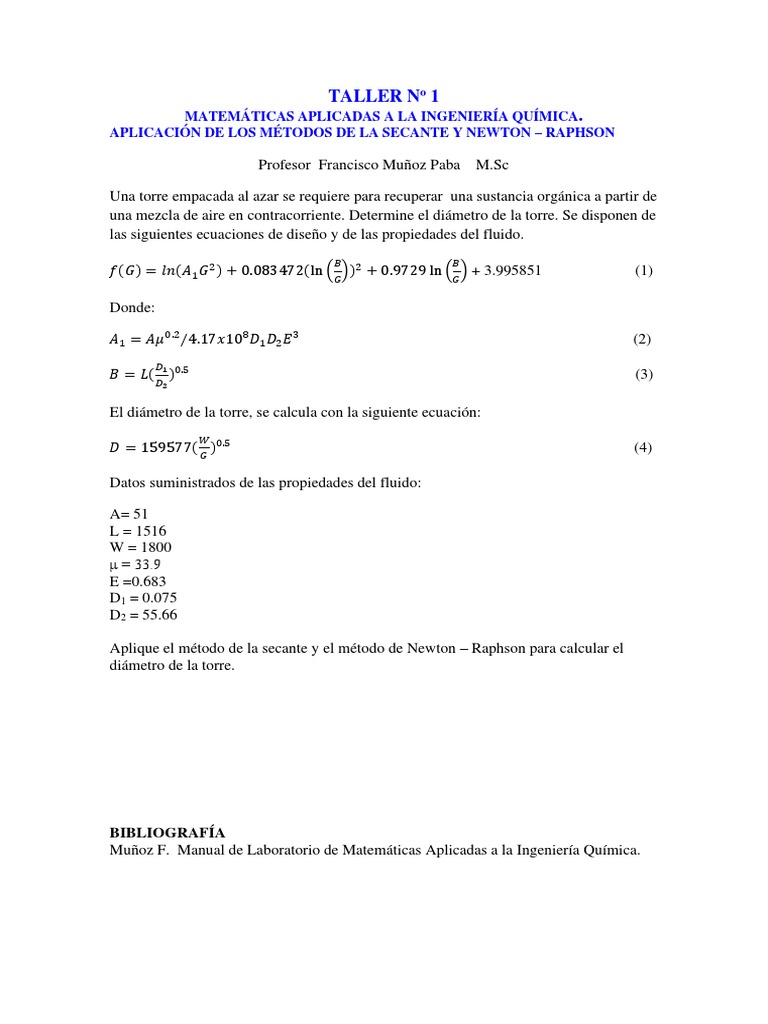 Taller #1 Aplicación de Los Métodos Numéricos | PDF