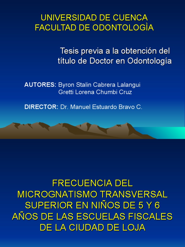 Frecuencia de Micrognatismo en Niños | PDF | Odontología | Diente