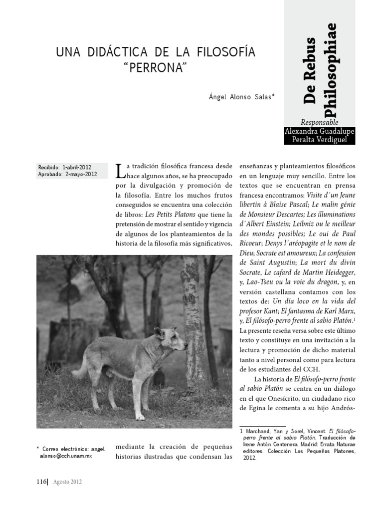 Una invitación a la lectura de "El filósofo-perro frente al sabio ...