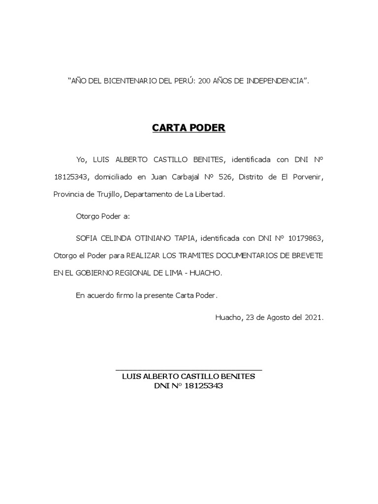 Carta Poder | PDF
