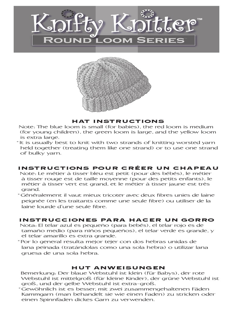 Knifty - Knitter.instructions - Round .Loom | PDF | Tricot | Industrie ...