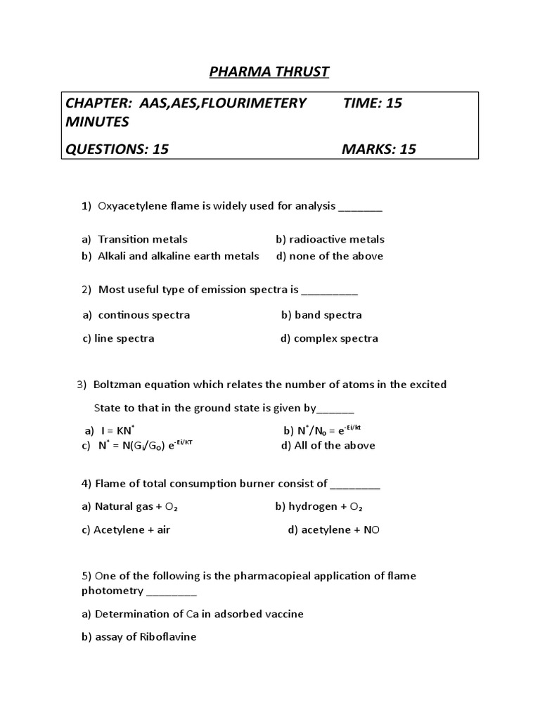 AAS and AES in Flame Analysis | PDF