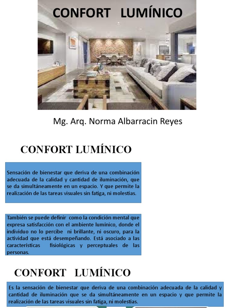 Confort Lumínico | PDF | Encendiendo | Percepción visual