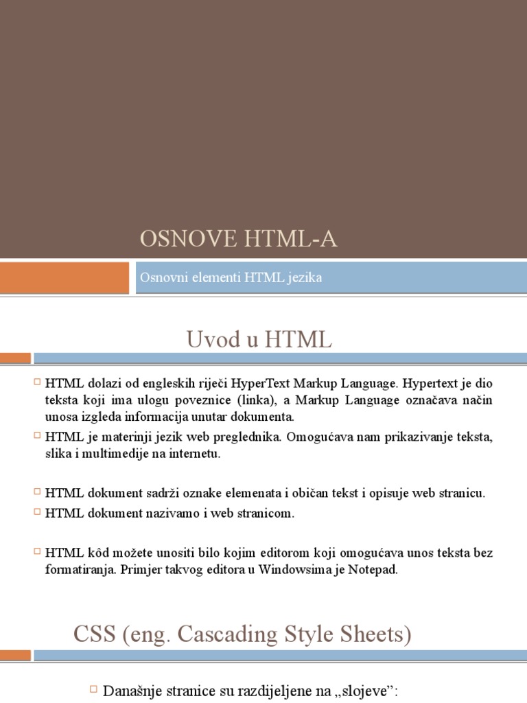 Uvod U Web Dizajn I HTML | PDF