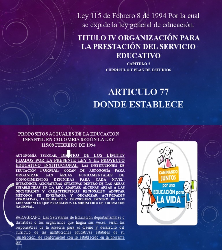 Articulo 77 Ley 115 | PDF