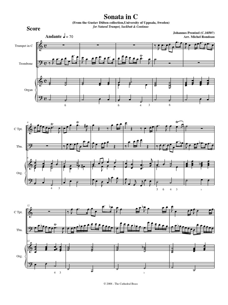 Prentzel - Sonata in C - SCORE | PDF