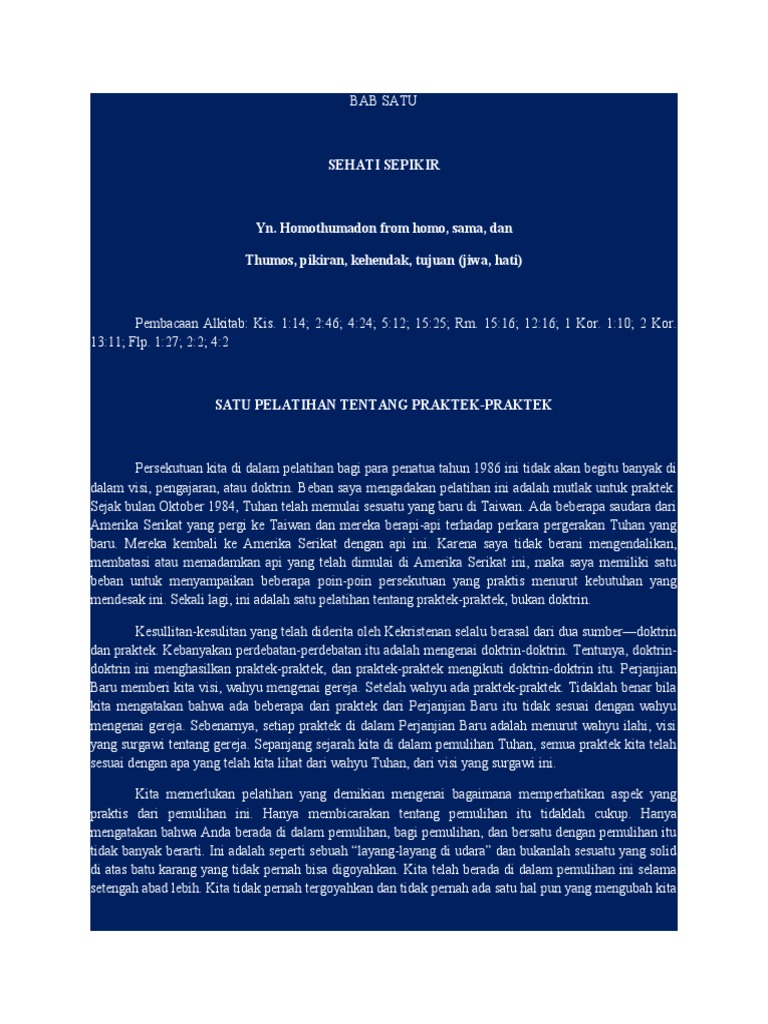 Sehati Sepikir (Elder's Training) | PDF