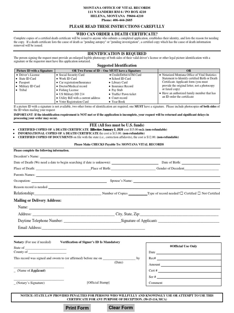 Death Application | PDF | Identity Document | Notary Public