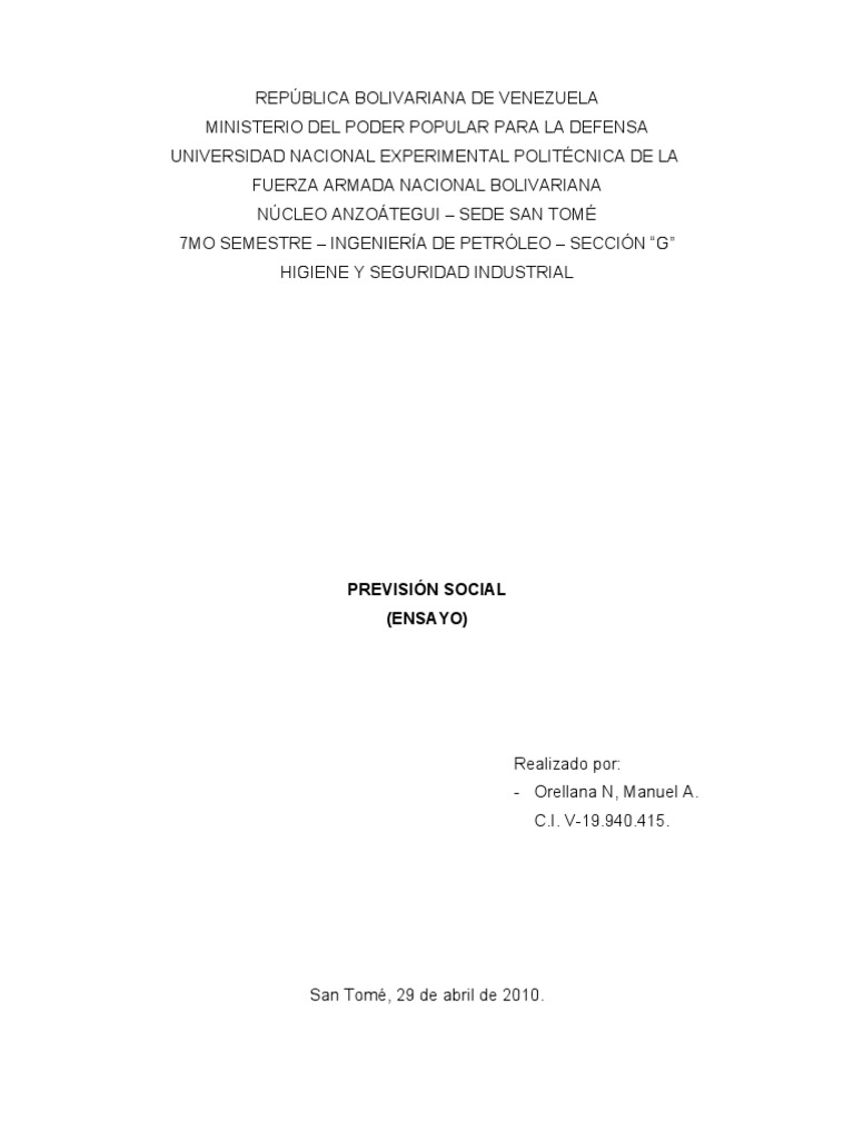 Definición de Previsión Social | PDF