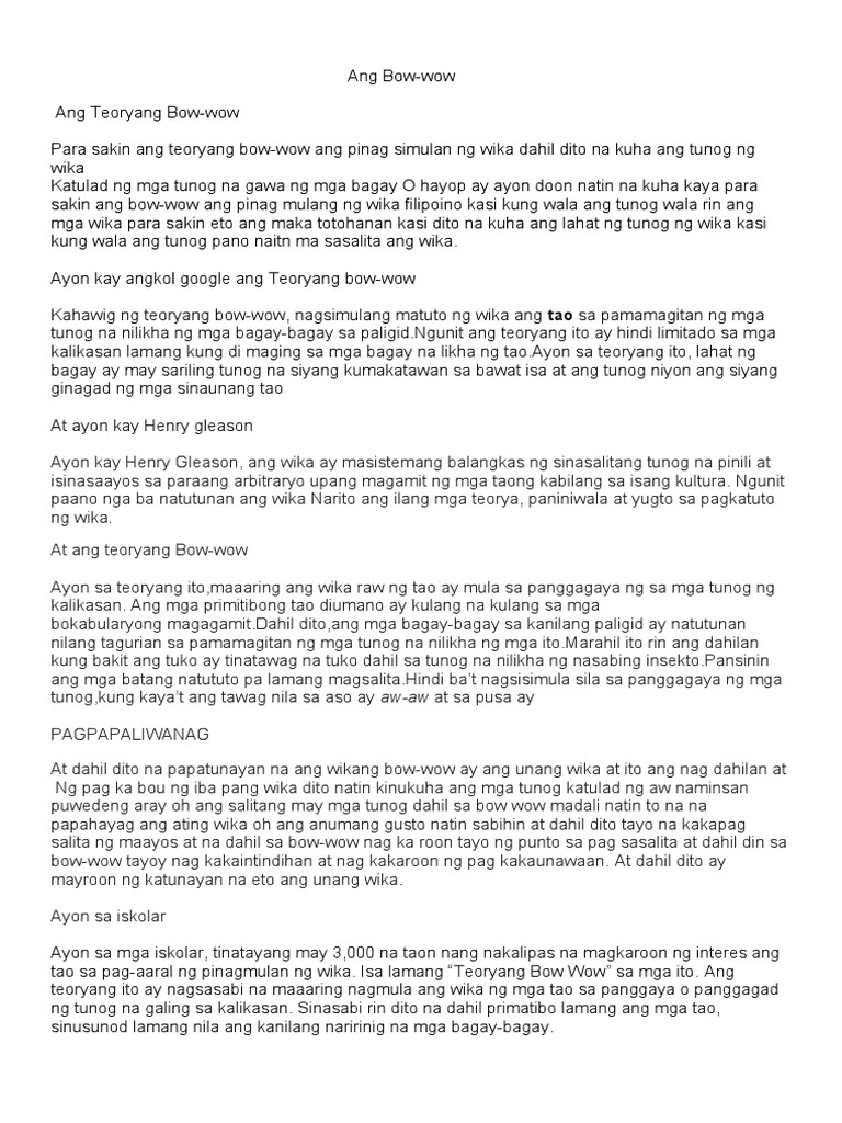 Ang Bow-Wow | PDF