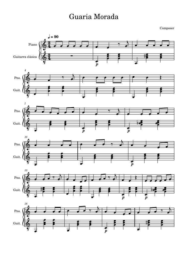 La Guaria Morada: Sheet Music Guide | PDF