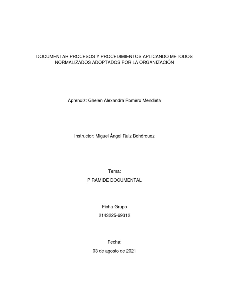 Guia 2 - Piramide Documental | PDF | Sistema de manejo de calidad ...