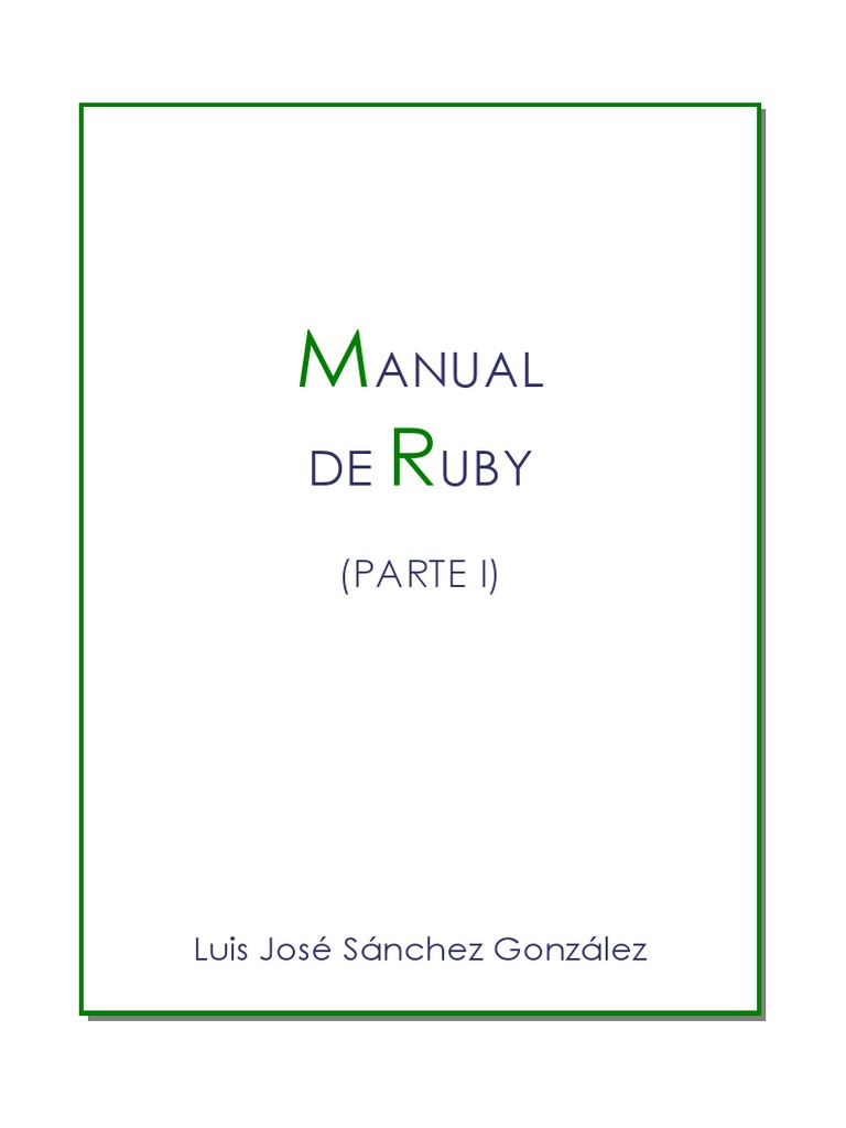 Manual de Ruby Parte I | Descargar gratis PDF | Ruby (lenguaje de programación) | C