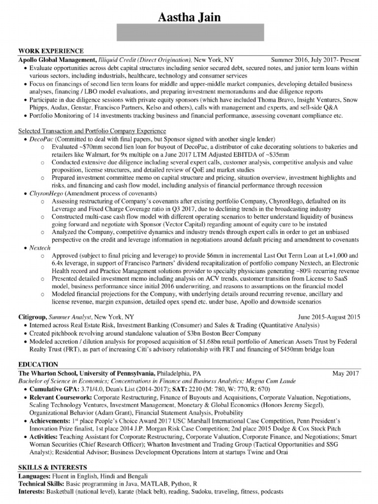 Aastha Jain PE CV | PDF