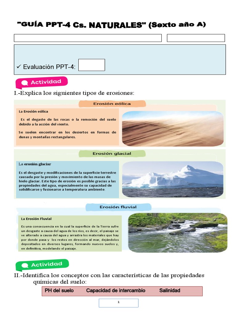 Guia Ciencias Naturales (El Suelo) | PDF | Suelo | Agua