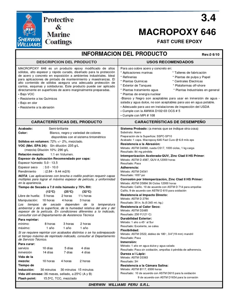 7.1. Macropoxy 646 | PDF | Acero | Hormigón
