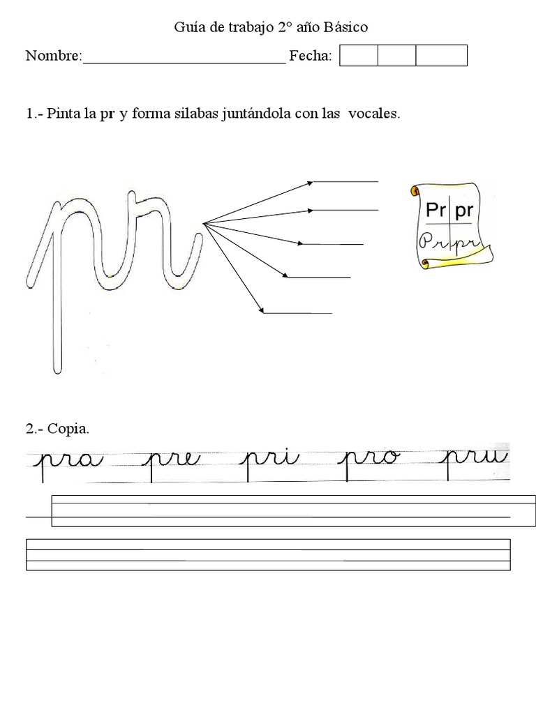 Actividades con sílabas pra-pre-pri-pro-pru | PDF | Crecimiento ...