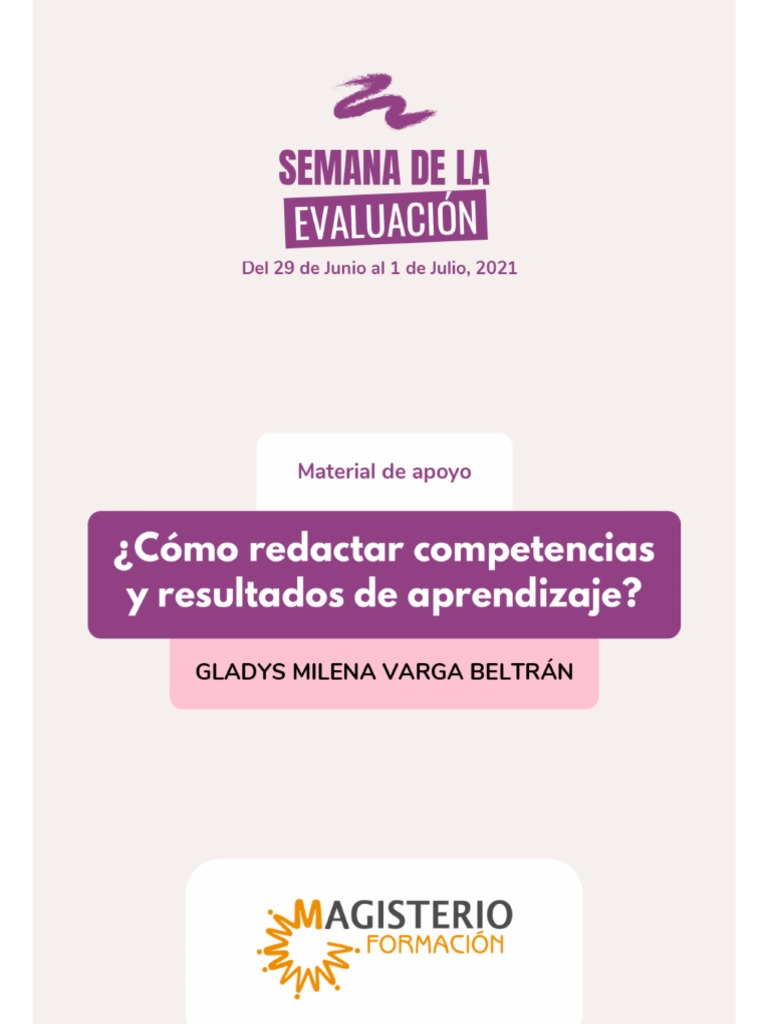 Texto 3 - ¿Cómo Redactar Competencias y Resultados de Aprendizaje - Clase+2 - Texto+2 - Cómo ...