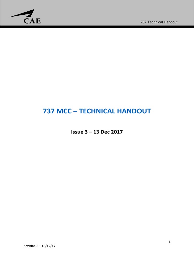 737 MCC - Technical Handout: Issue 3 - 13 Dec 2017 | PDF | Cockpit ...