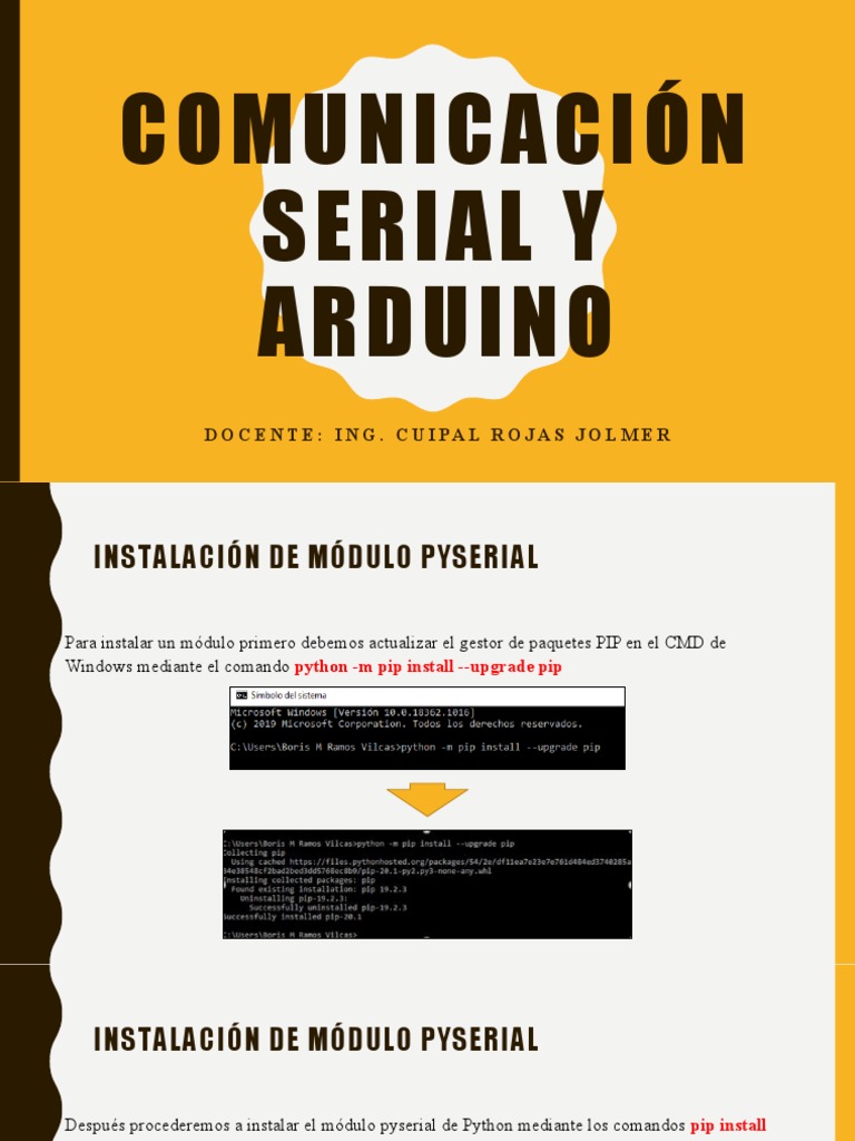 Instalación y uso del módulo PySerial para comunicación serial entre ...