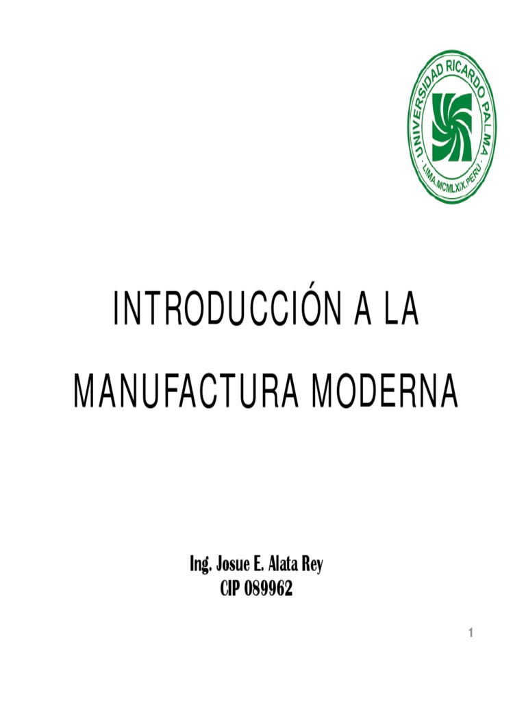 11 Manufactura Moderna | PDF | Control numerico | Diseño asistido por ...
