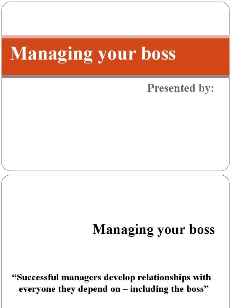 Managing Your Boss | PDF | Cognition | Psychological Concepts