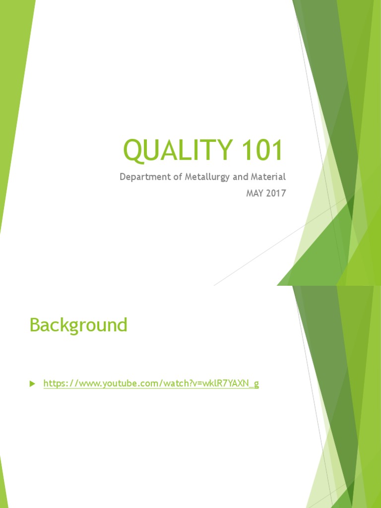 Quality 101 | PDF | Customer | Business
