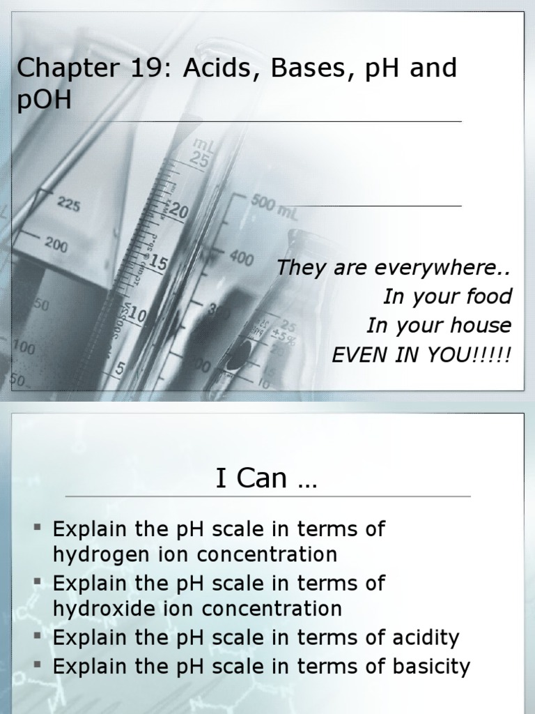 Chapter 19 Acids and Bases PPT Glembocki 2017 | PDF | Ph | Chemistry